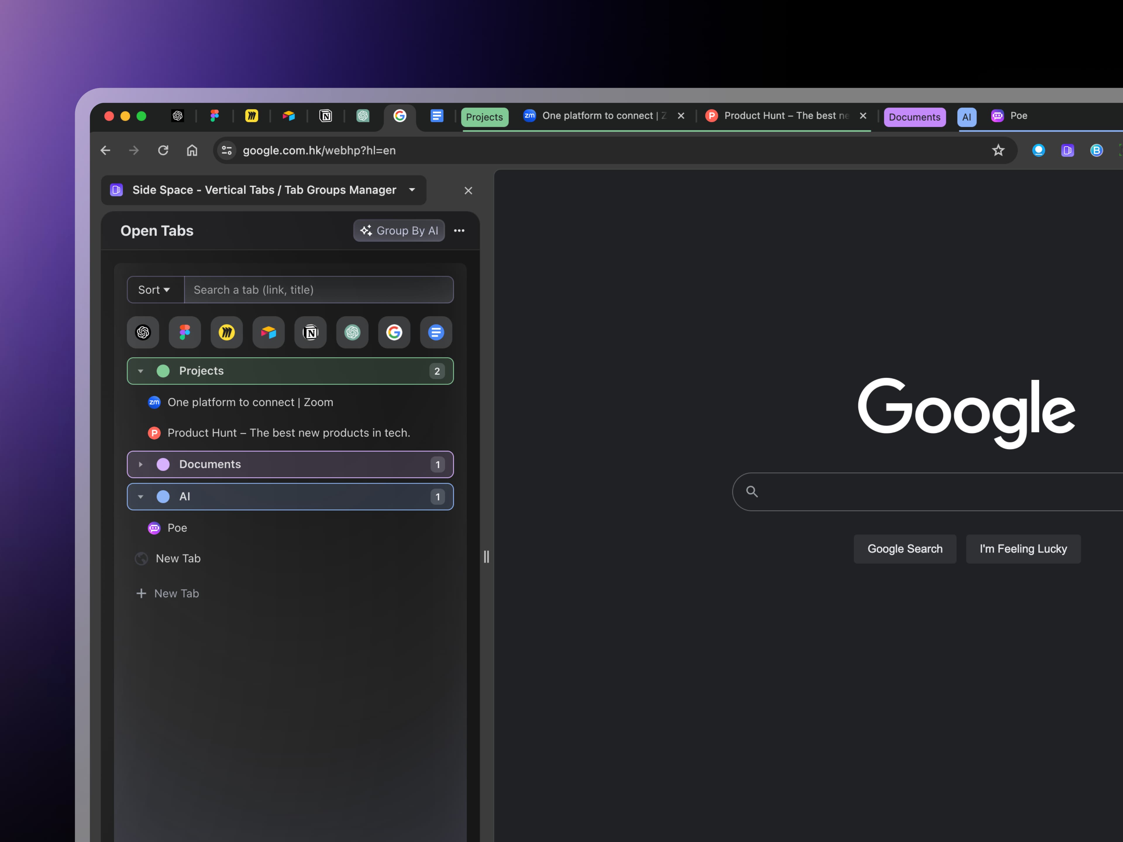 Side Space | Your AI-powered vertical tabs manager for browsing. Side Space | Your AI-powered vertical tabs manager for browsing.