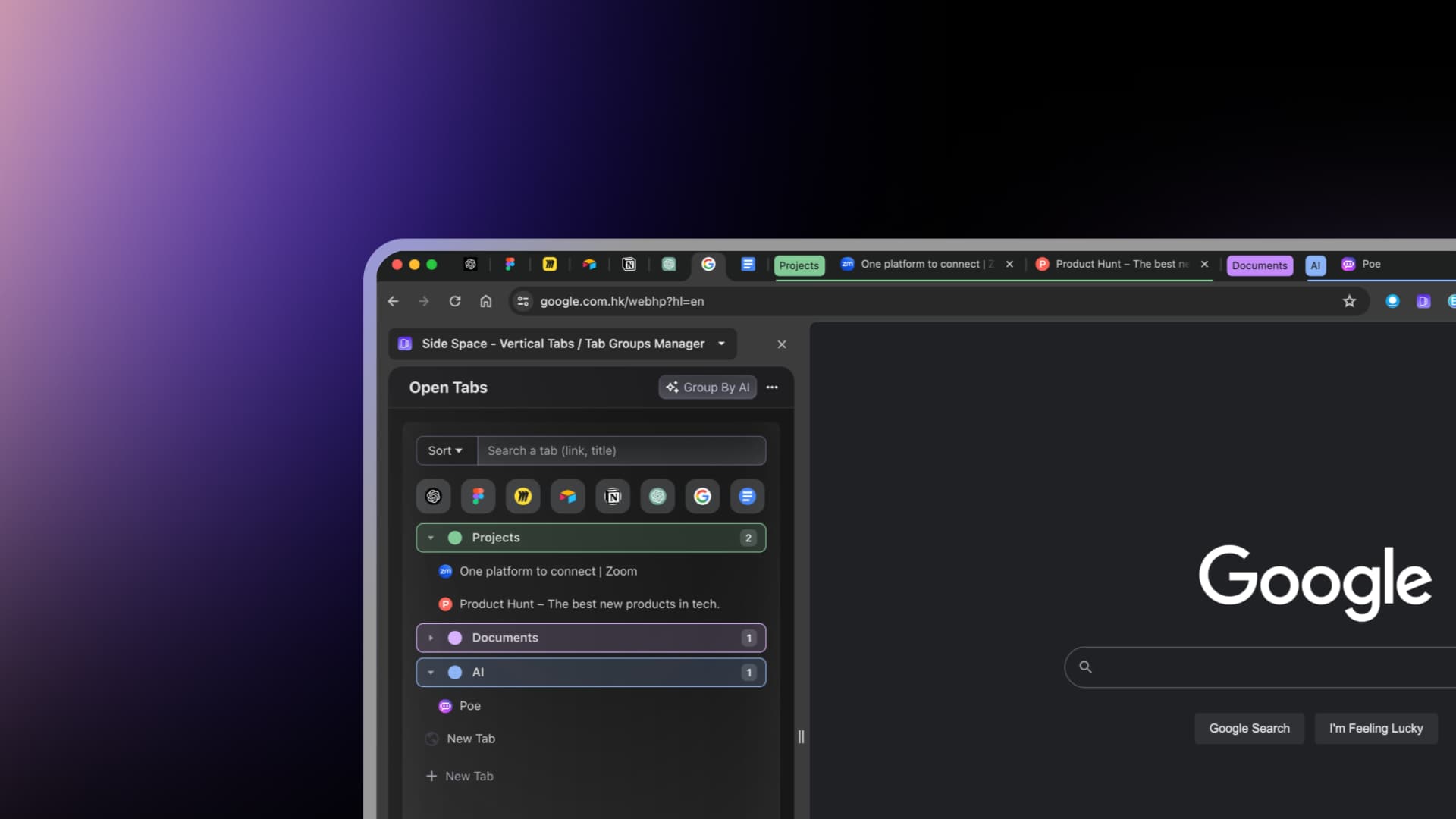 Side Space | Your AI-powered vertical tabs manager for browsing. Side Space | Your AI-powered vertical tabs manager for browsing.
