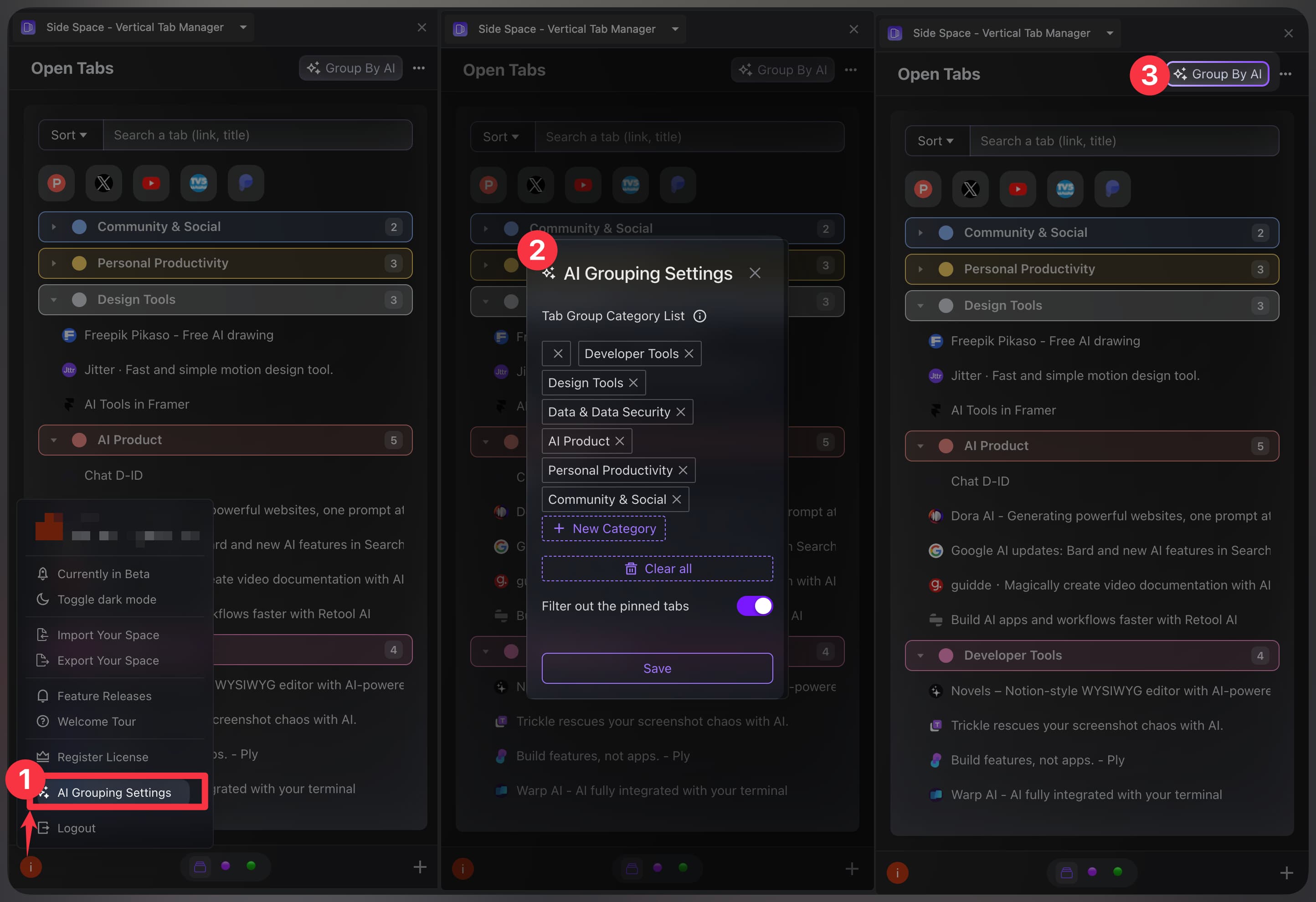 Side Space | Your AI-powered vertical tabs manager for browsing. Side Space | Your AI-powered vertical tabs manager for browsing.