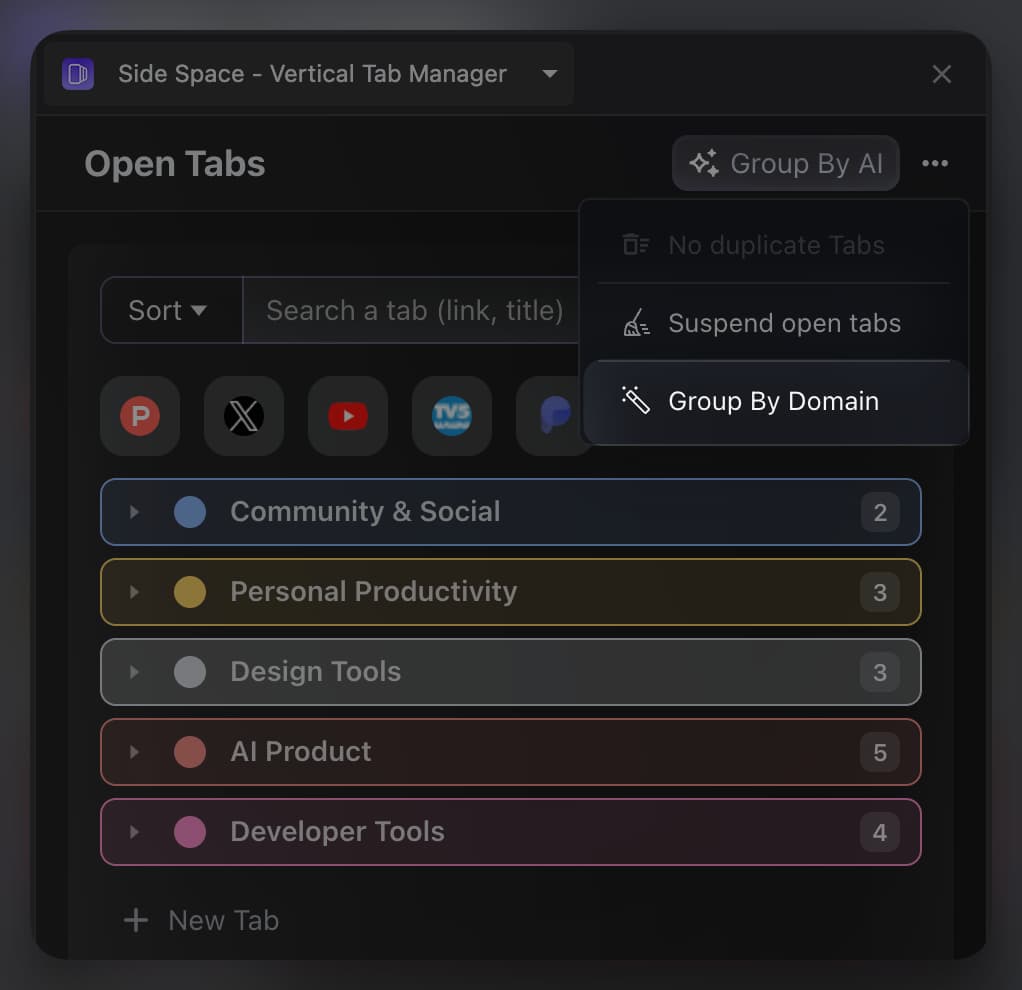 Side Space | Your AI-powered vertical tabs manager for browsing. Side Space | Your AI-powered vertical tabs manager for browsing.